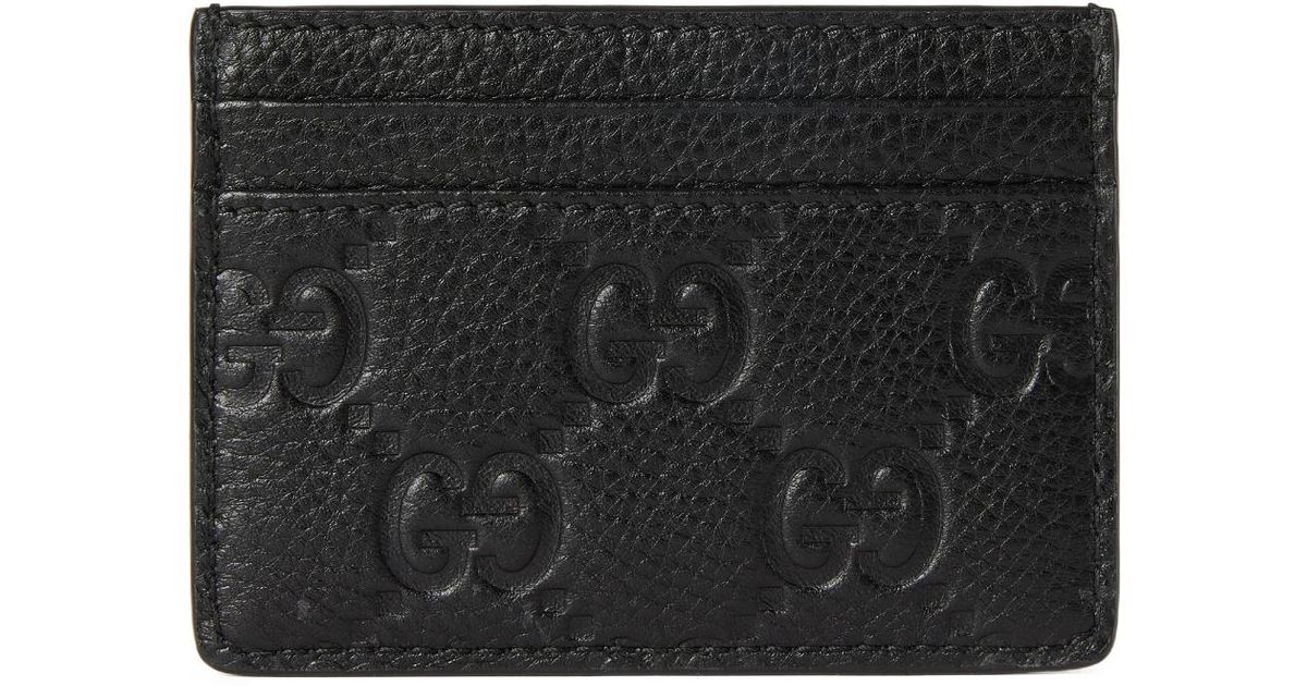 Gucci Gg Emblem Card Case in Black | Lyst