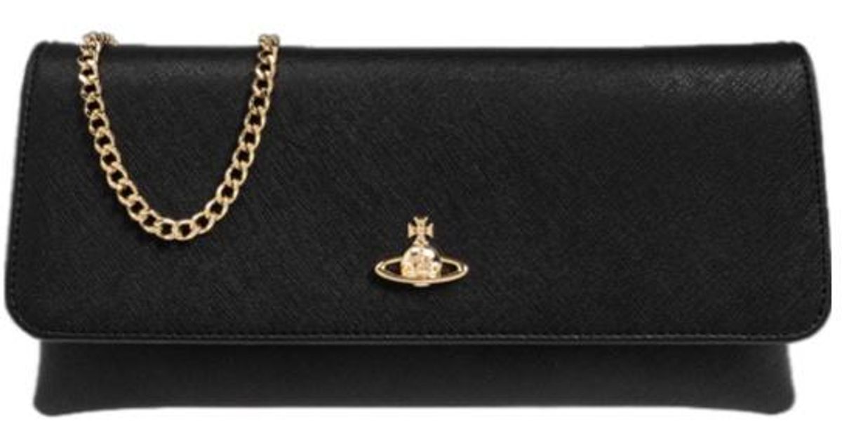Vivienne Westwood Orb-Plaque Clutch Bag in Black | Lyst
