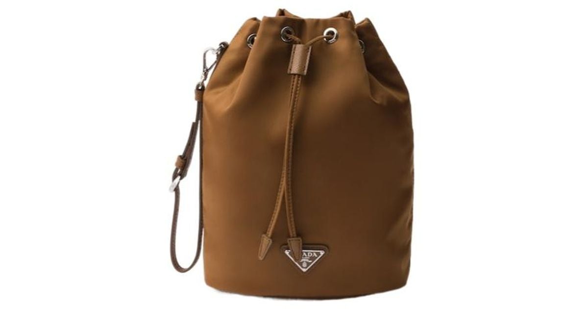 Prada Drawstring Handbag in Brown | Lyst