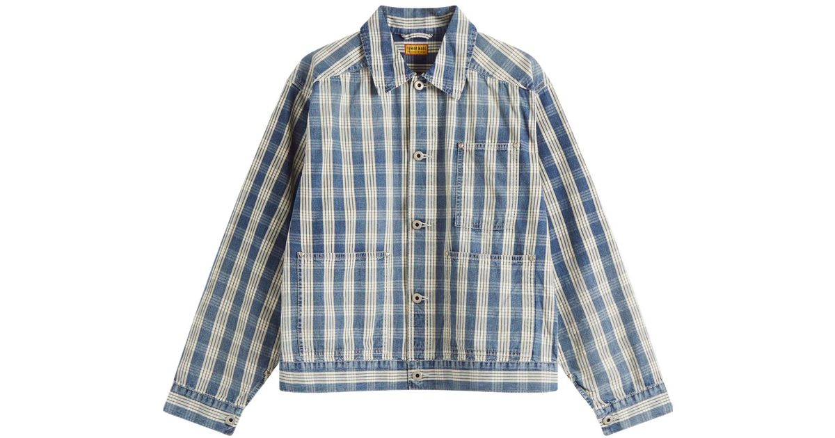 Human Made Checked Work Jacket in Blue for Men | Lyst