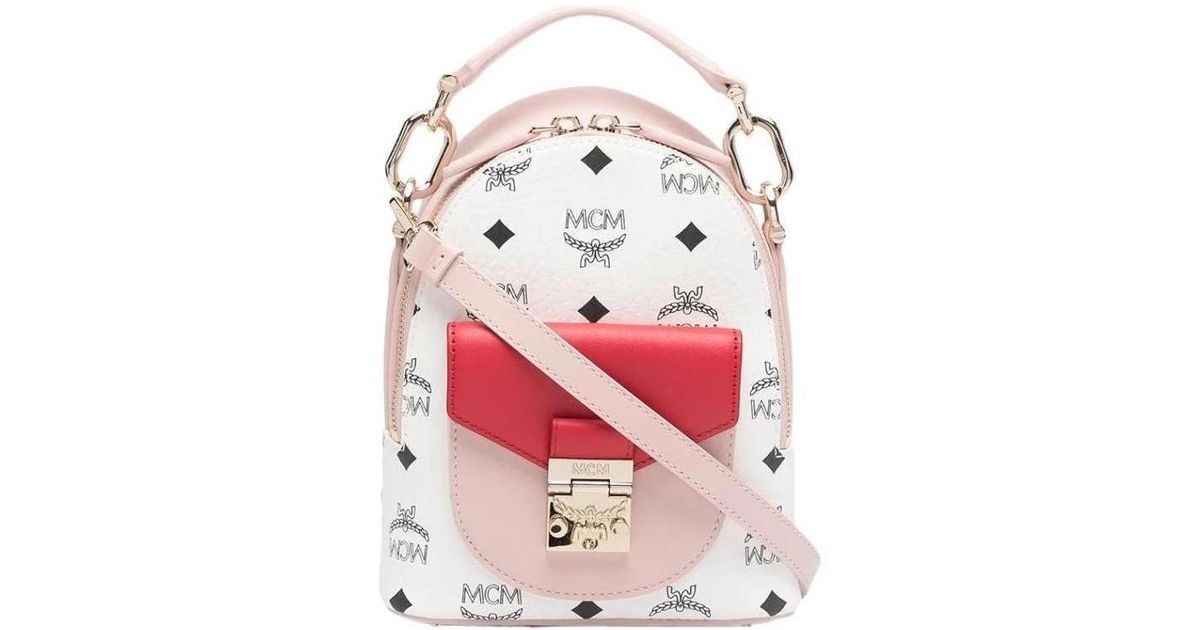 MCM Logo-Print Patricia Backpack in Pink | Lyst
