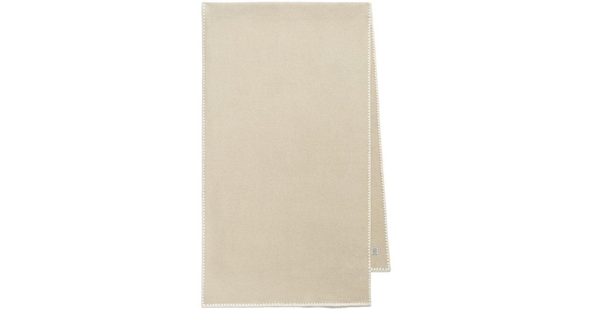 TOTEME Rectangular Knitted Scarf in Natural | Lyst