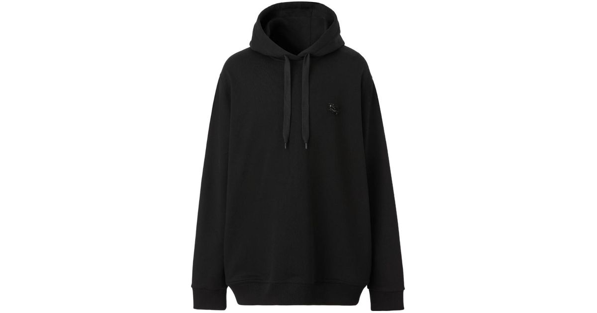 Burberry Crystal-Embellished Ekd Hoodie in Black for Men | Lyst
