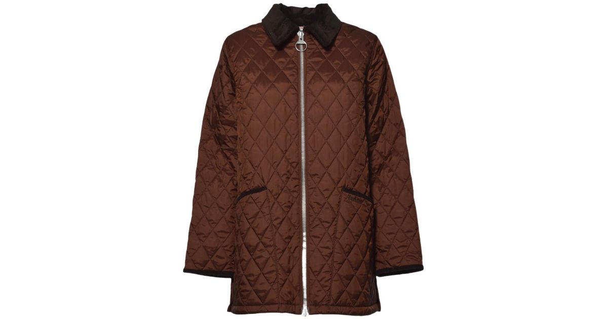 Barbour Dominic Zip-Up Quilted Jacket in Brown | Lyst