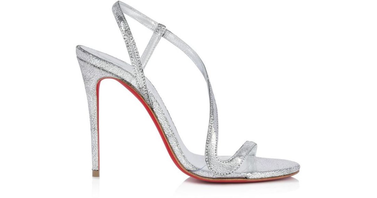 Christian Louboutin Open-Toed High-Heeled Sandals in White | Lyst