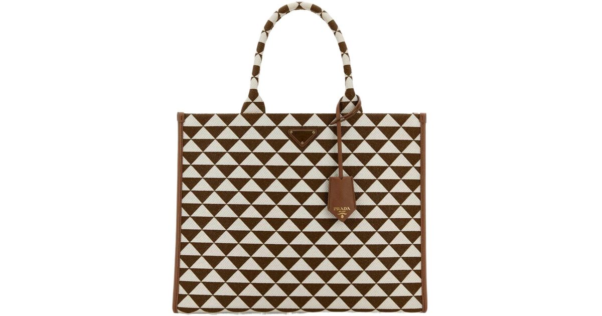Prada Triangle-Logo Tote Bag | Lyst