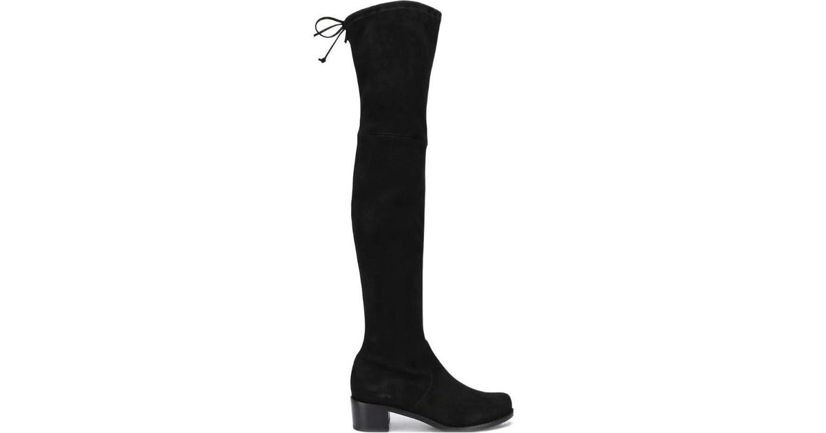 Stuart Weitzman Midland Thigh-High Suede Boots in Black | Lyst