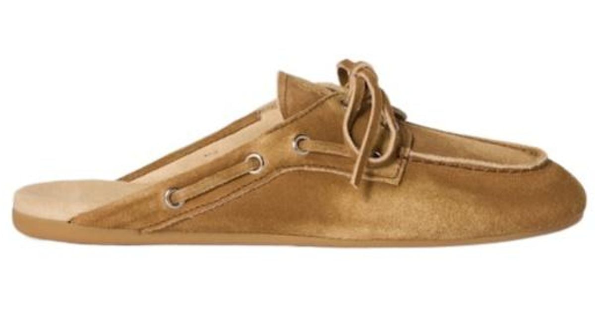 Miu Miu Miumiu Faded Suede Mules in Brown | Lyst