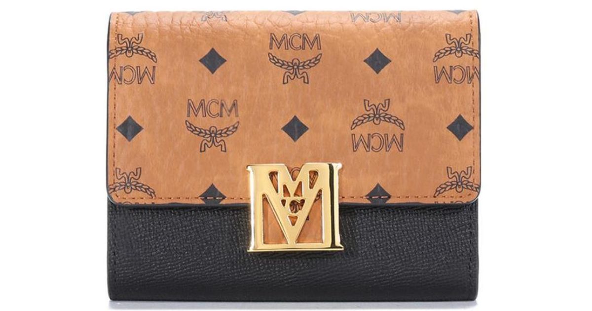 MCM Logo Pattern Wallet in White | Lyst