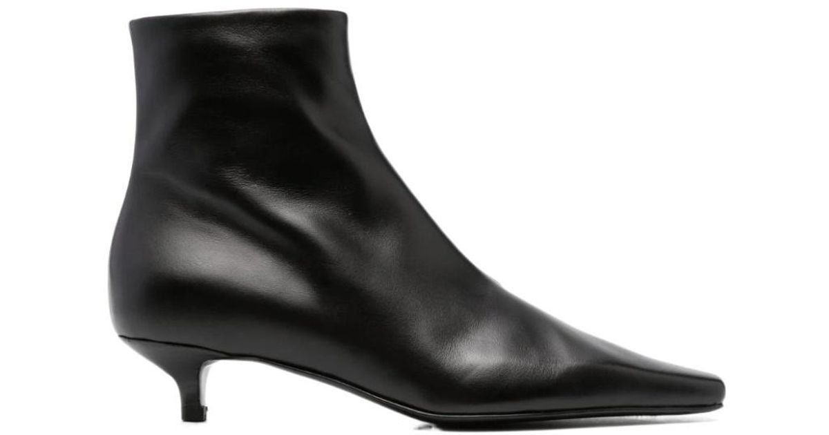 TOTEME Square-Toed Short Boots in Black | Lyst