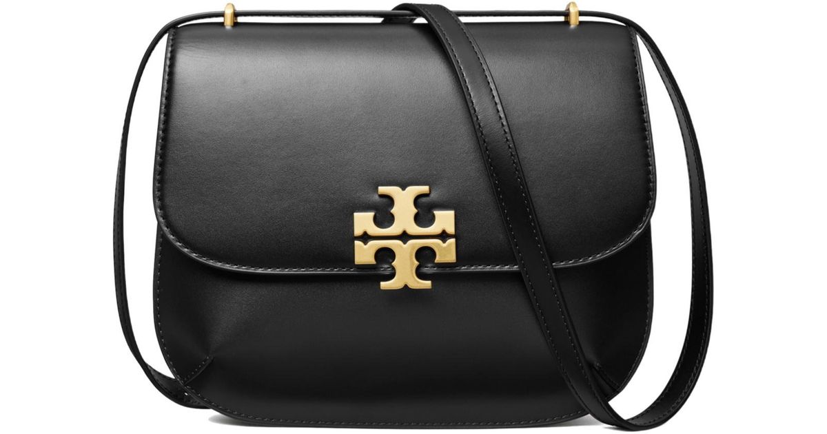 Tory Burch Eleanor Narrow Saddle Bag in Black | Lyst
