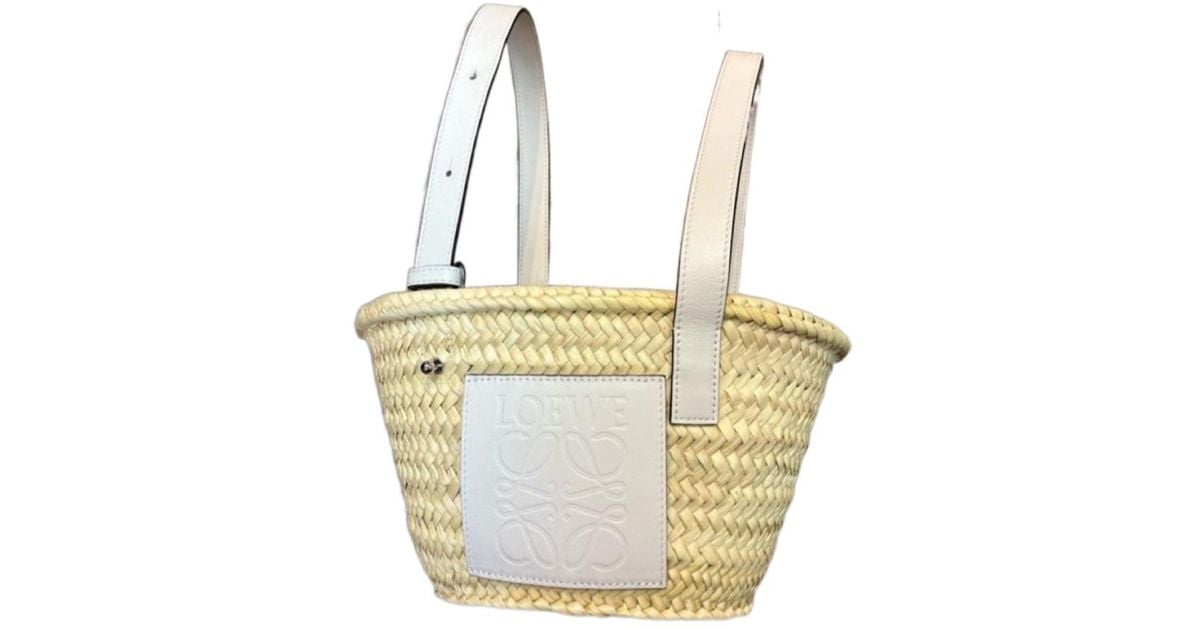 Loewe Double Handle Handbag in White | Lyst