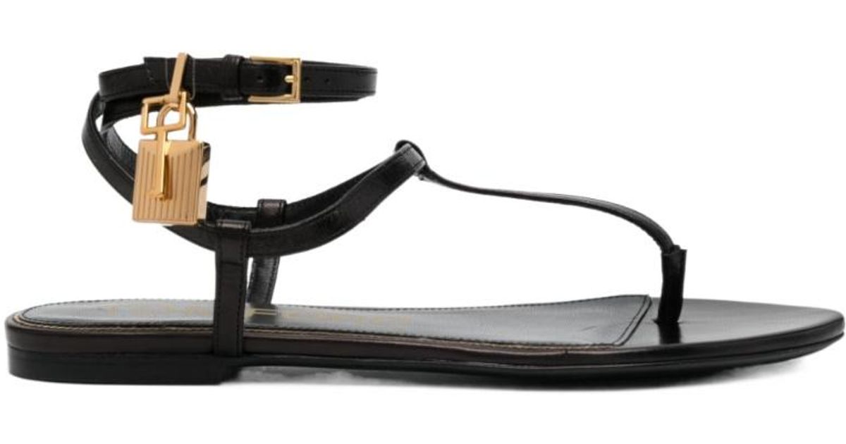 Tom Ford Padlock Flat Sandals | Lyst