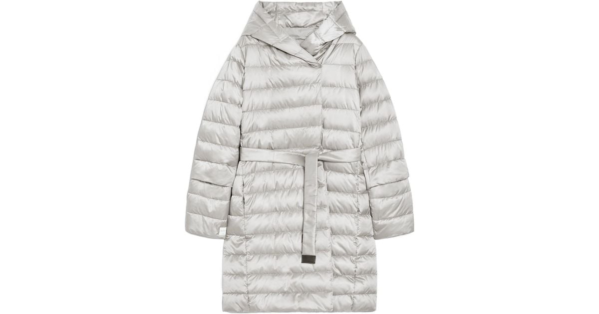 Max Mara Reversible Down Jacket in Gray | Lyst