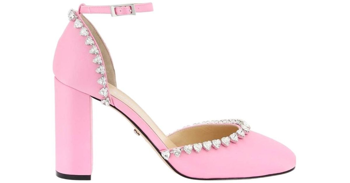 Mach & Mach Crystal Decorated High Heels in Pink | Lyst