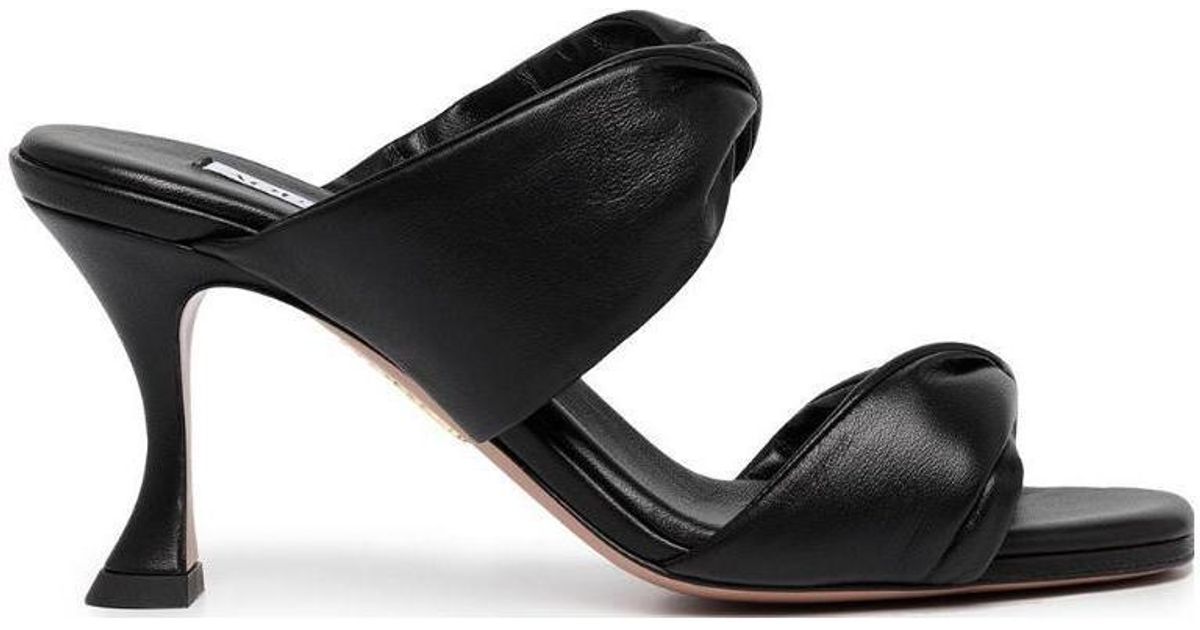 Aquazzura Strapped Open Toe Mules in Black | Lyst