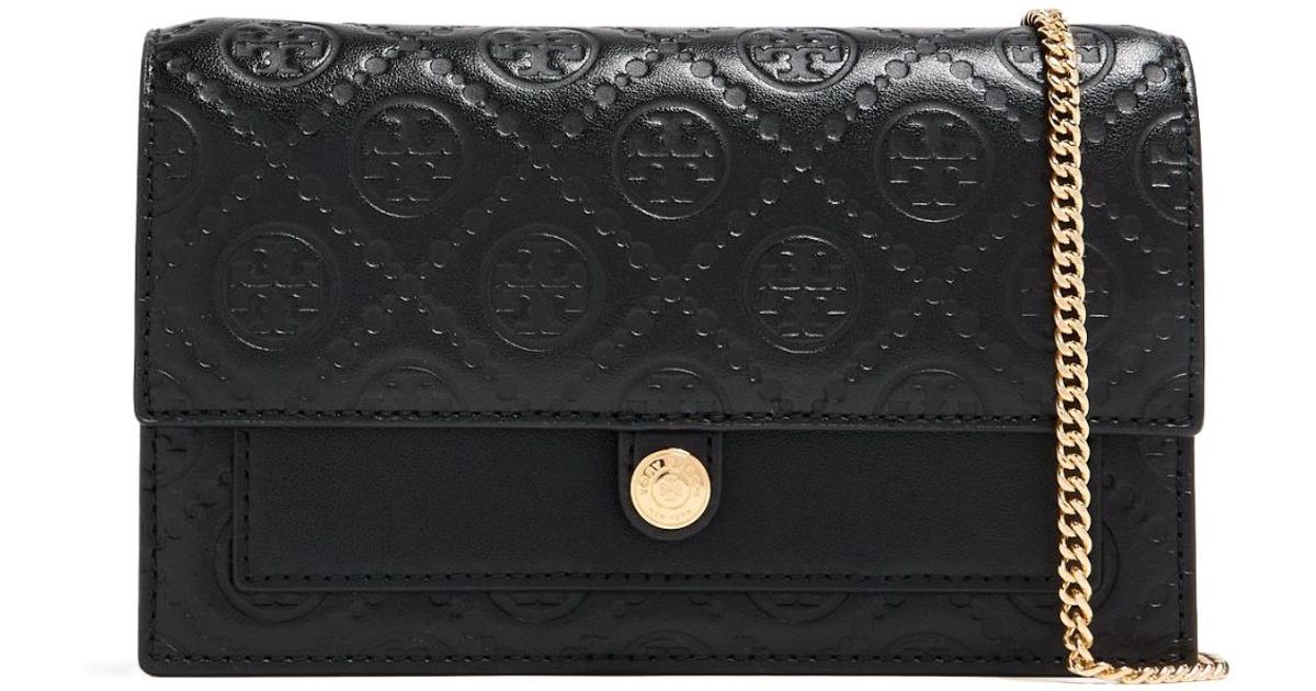 Tory Burch T Monogram Wallet in Black | Lyst
