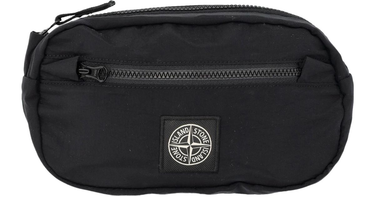 Stone Island Logo Wallet in Black | Lyst