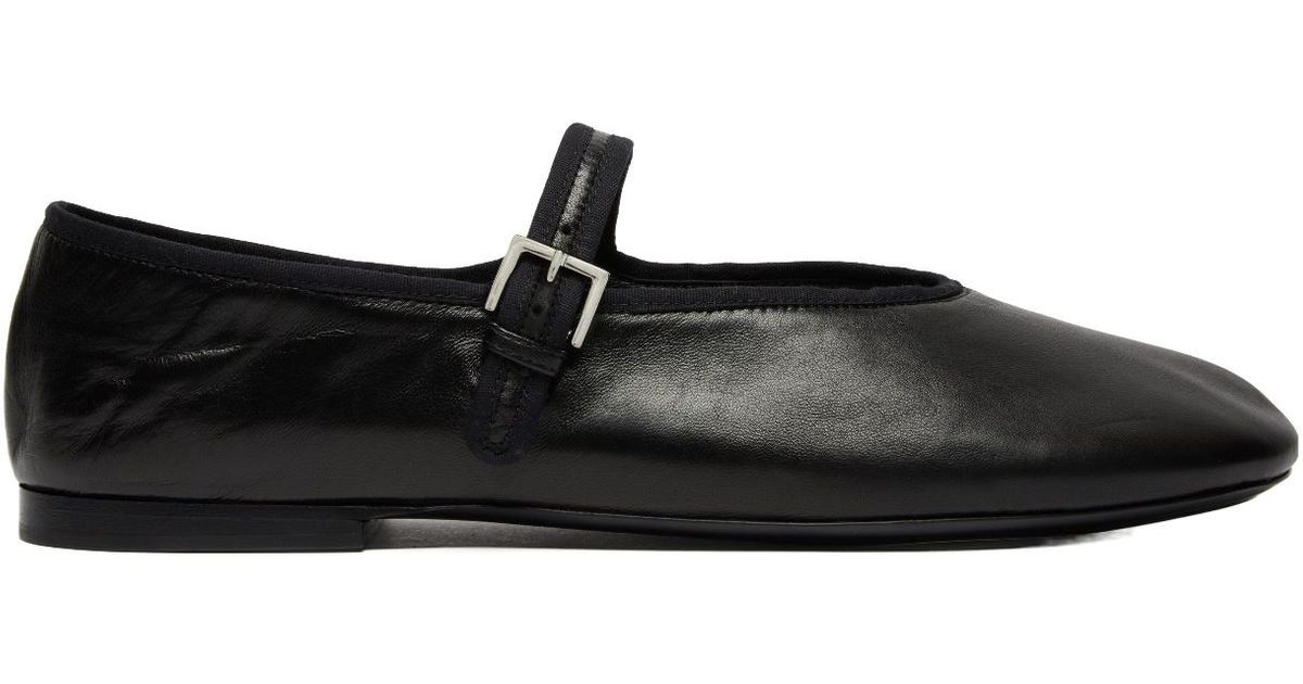 The Row Logo Ballet Shoes in Black | Lyst