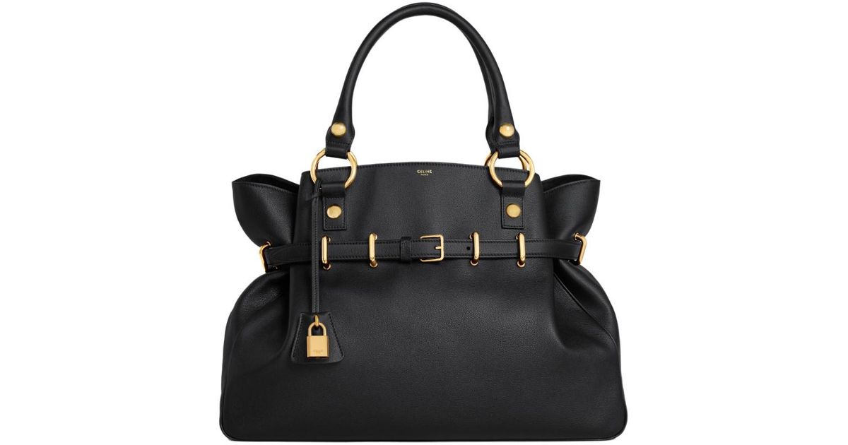 Celine Medium Anita Logo Shoulder Bag in Black | Lyst