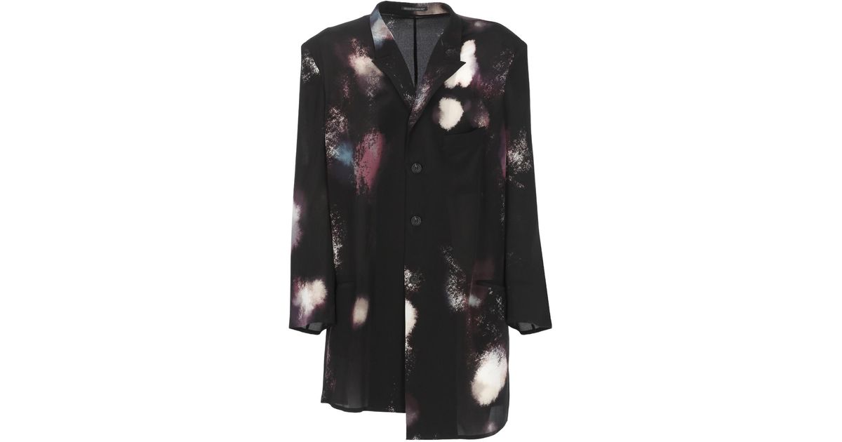 Yohji Yamamoto Colour Scheme Printed Single Breasted Jacket in Black for Men | Lyst