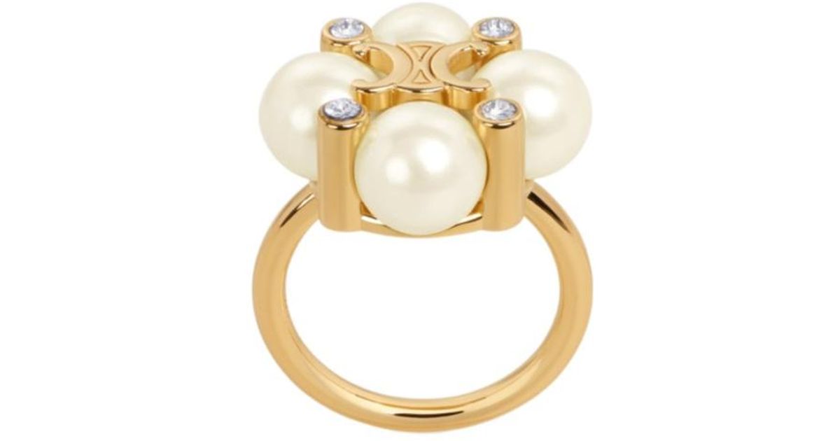 Celine Hoop Ring in Metallic | Lyst