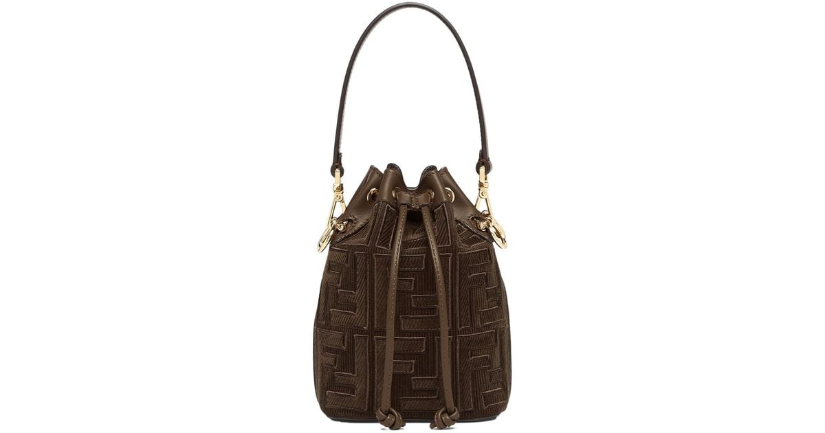 Fendi Mini Mon Tresor Bucket Bag in Brown | Lyst