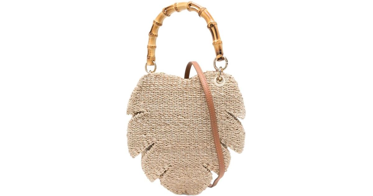 Serpui Handbag With Bamboo Handle in Natural | Lyst
