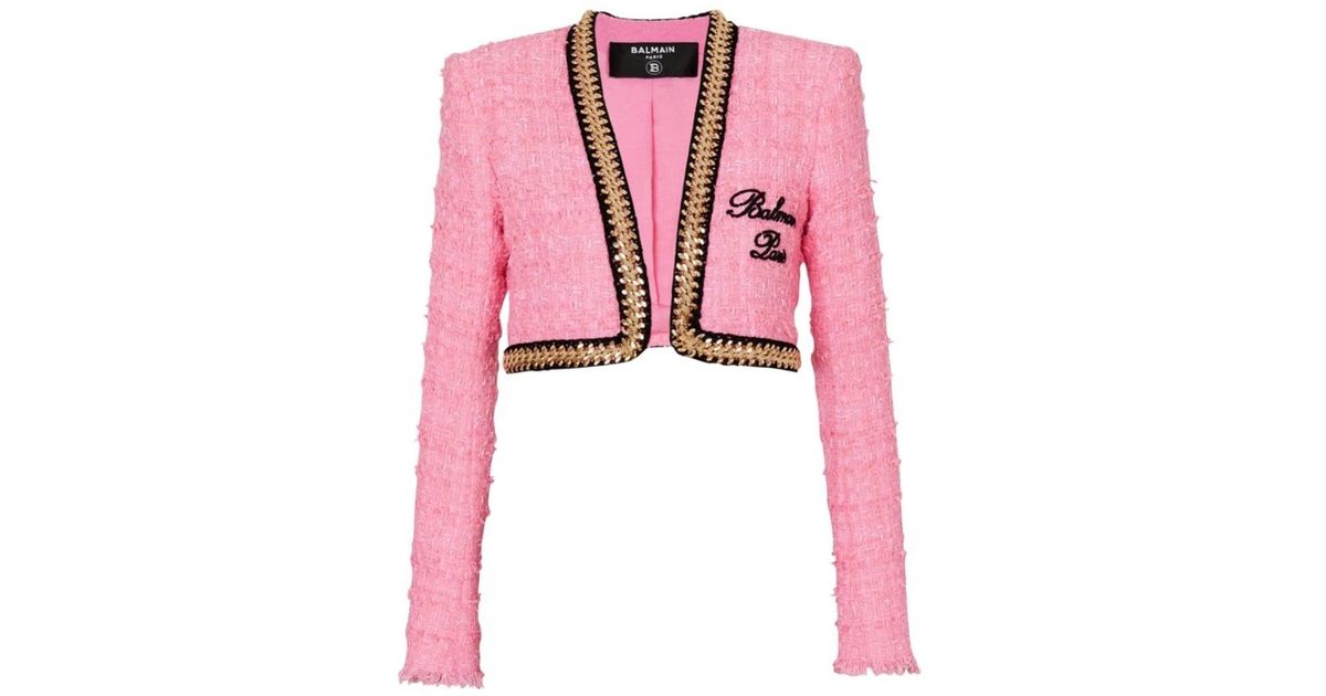 Balmain Duffel Coat in Pink | Lyst