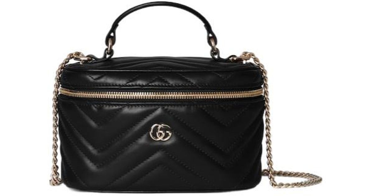 Gucci Gg Marmont Mini Vanity Bag in Black | Lyst