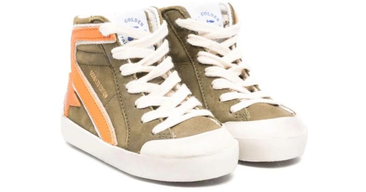 Golden Goose Logo High-Top Sneakers in Metallic | Lyst