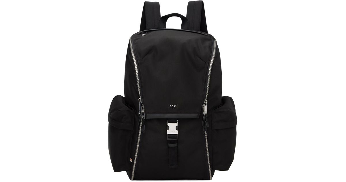 BOSS Zipper Backpack in Black for Men | Lyst