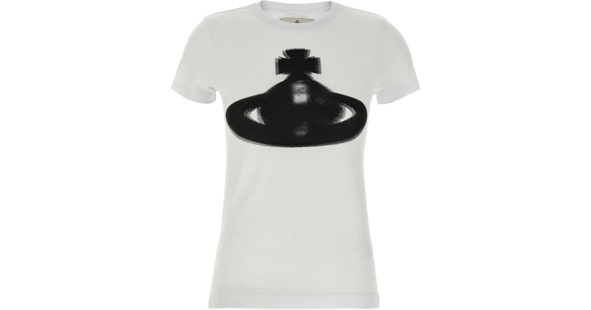 Vivienne Westwood Orb Printed Crewneck T-Shirt in White | Lyst