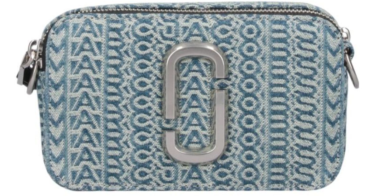Marc Jacobs The Snapshot Monogram Denim Crossbody Bag in Blue | Lyst