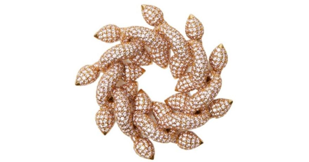 Burberry Spear Set Ring in White | Lyst