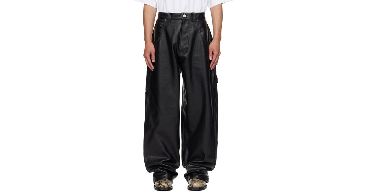 Vetements Hip Hop Leather Pants in Black for Men | Lyst