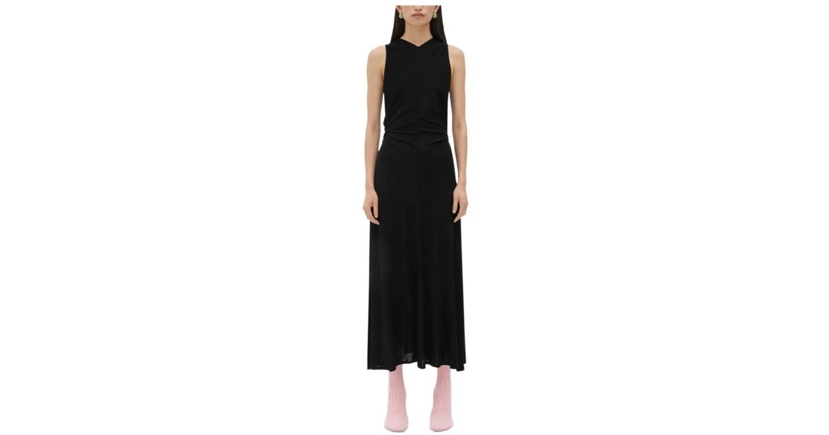 Bottega Veneta Viscose Jersey Long Dress With Knot Ring in Black | Lyst