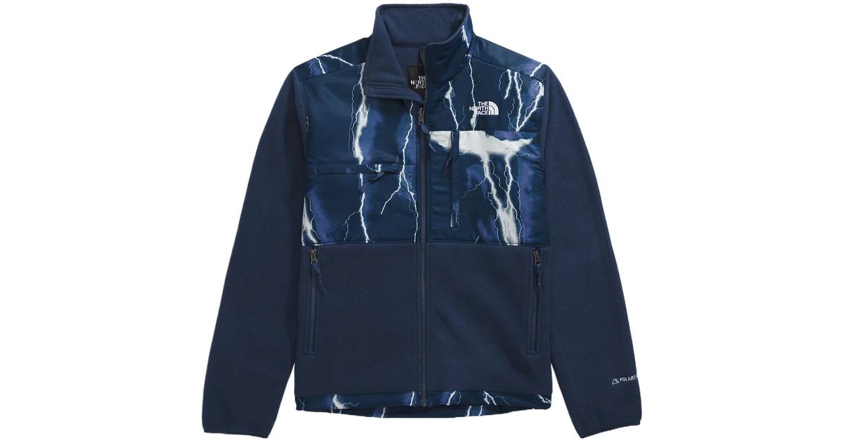 The North Face Zipper Logo Casual Jacket in Blue for Men | Lyst
