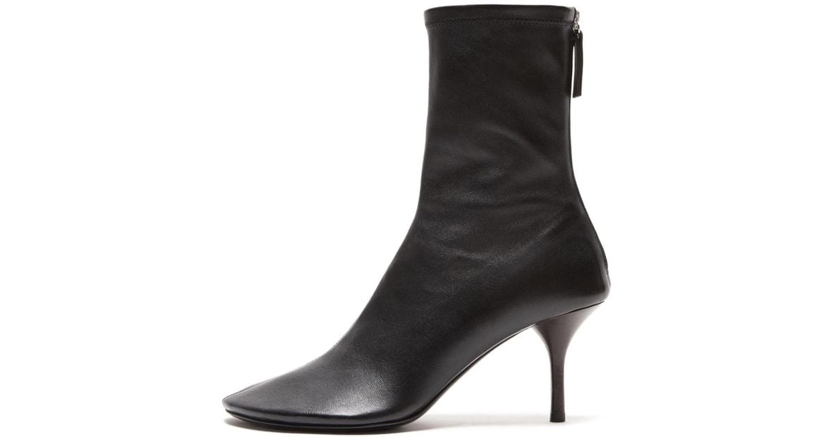 Acne Studios Leather Heel Boot in Black | Lyst
