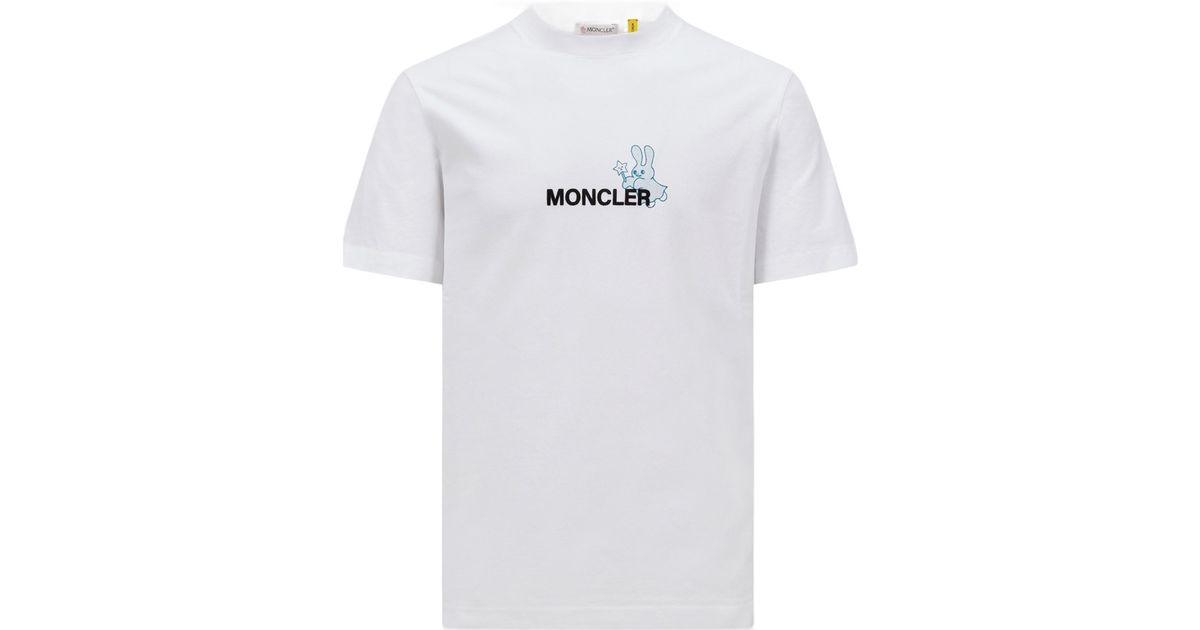 Moncler X Frgmt Cartoon Logo Cotton T-Shirt in White for Men | Lyst