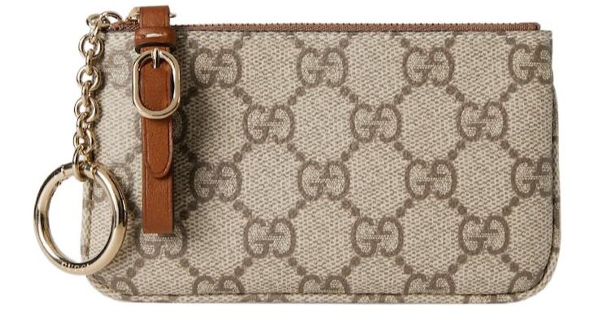 Gucci Gg Emblem Key Bag in White | Lyst