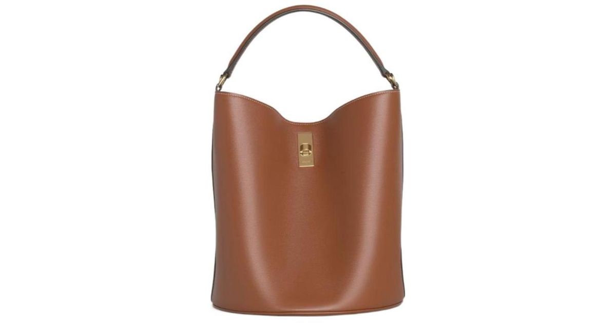 Celine Bucket 16 Smooth Cow Leather Bucket Bag in Brown | Lyst