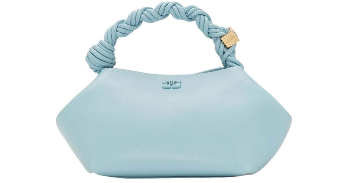 Ganni Small Bou Tote Bag in Blue | Lyst