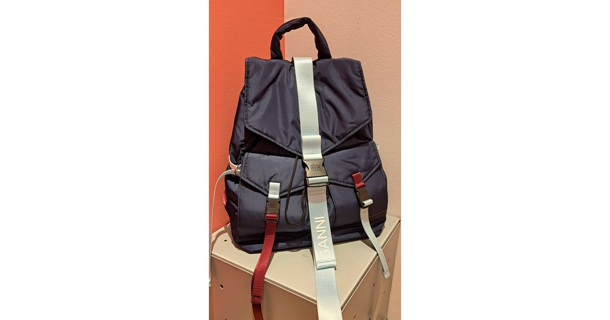 Ganni Tech Tooling Backpack in Blue | Lyst