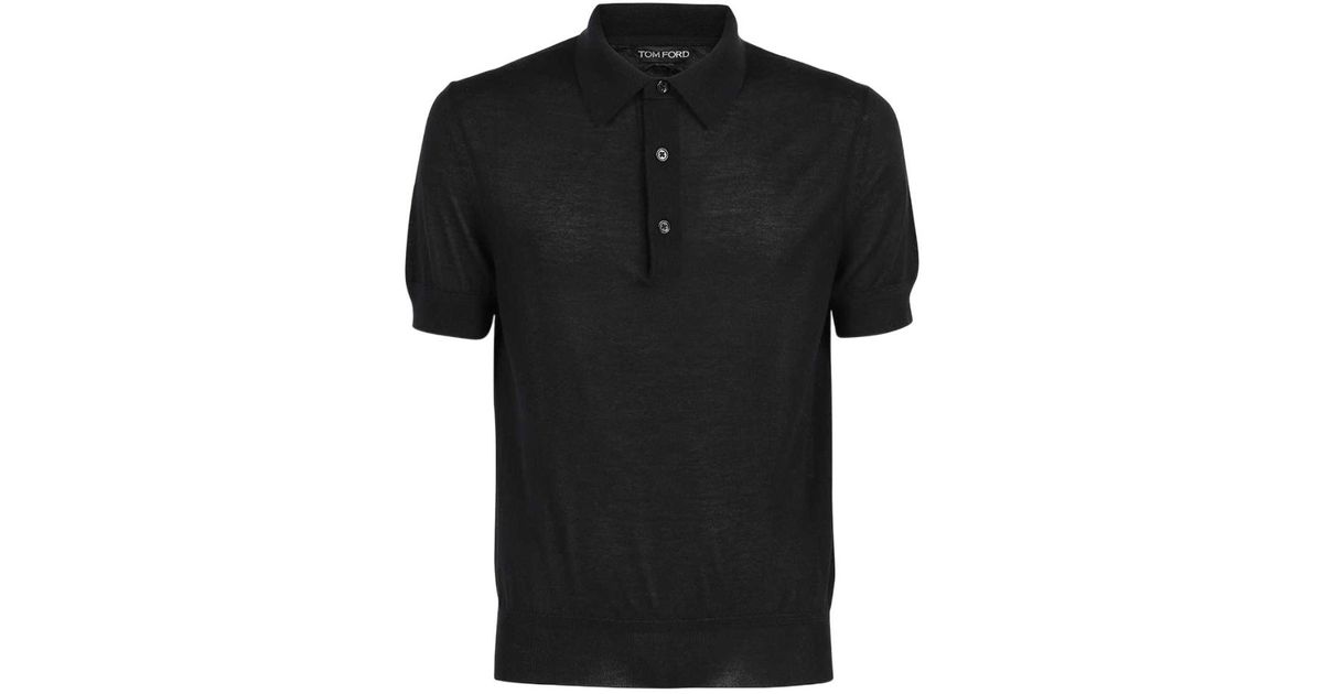 Tom Ford Logo Polo Shirt in Black for Men | Lyst