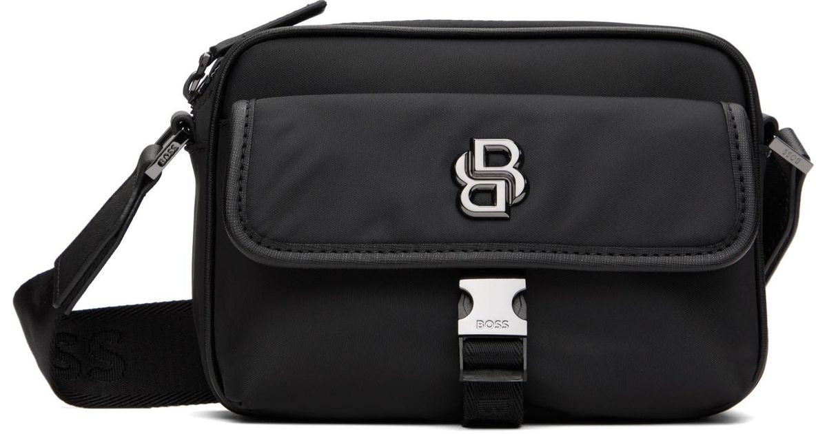 BOSS Logo-Plaque Cross Body Bag in Black for Men | Lyst