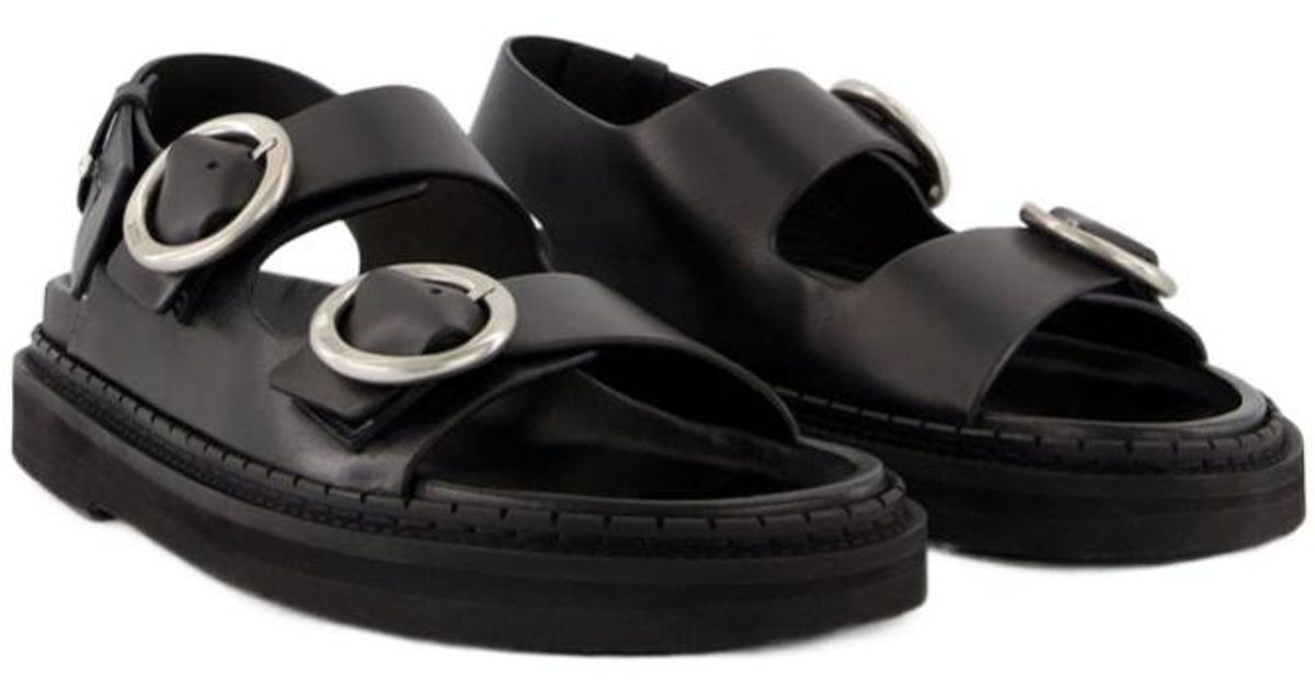 Ami Paris Buckle Sandals in Black for Men | Lyst