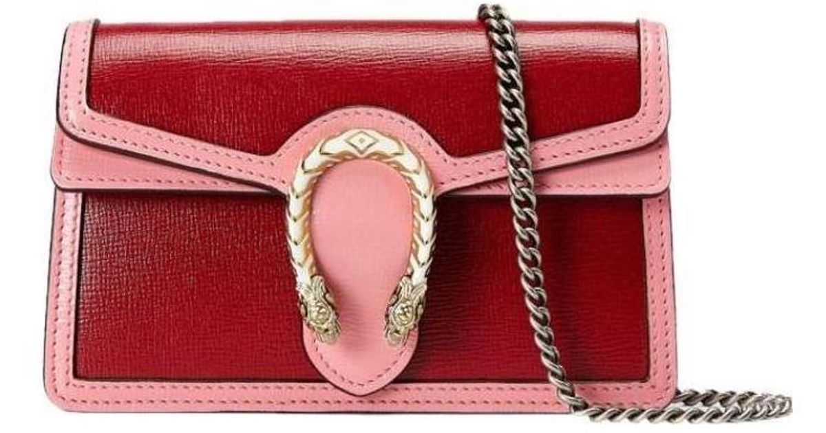 Gucci Super Mini Dionysus Crossbody Bag in Red | Lyst