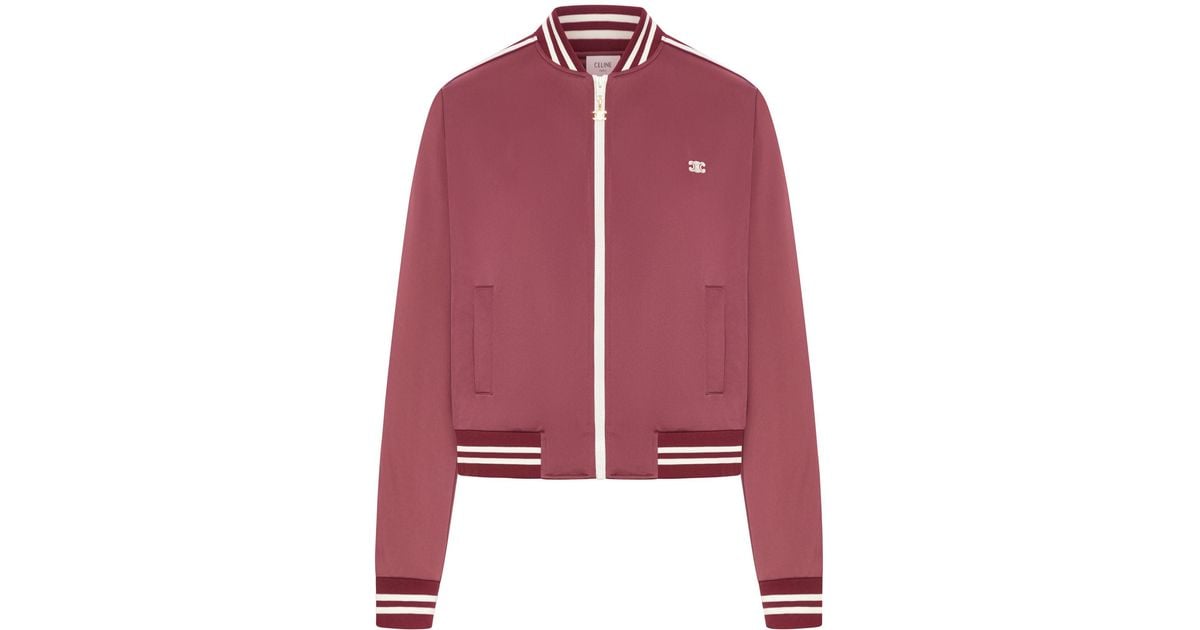 Celine Teddy Jacket With Triomphe Logo in Red | Lyst
