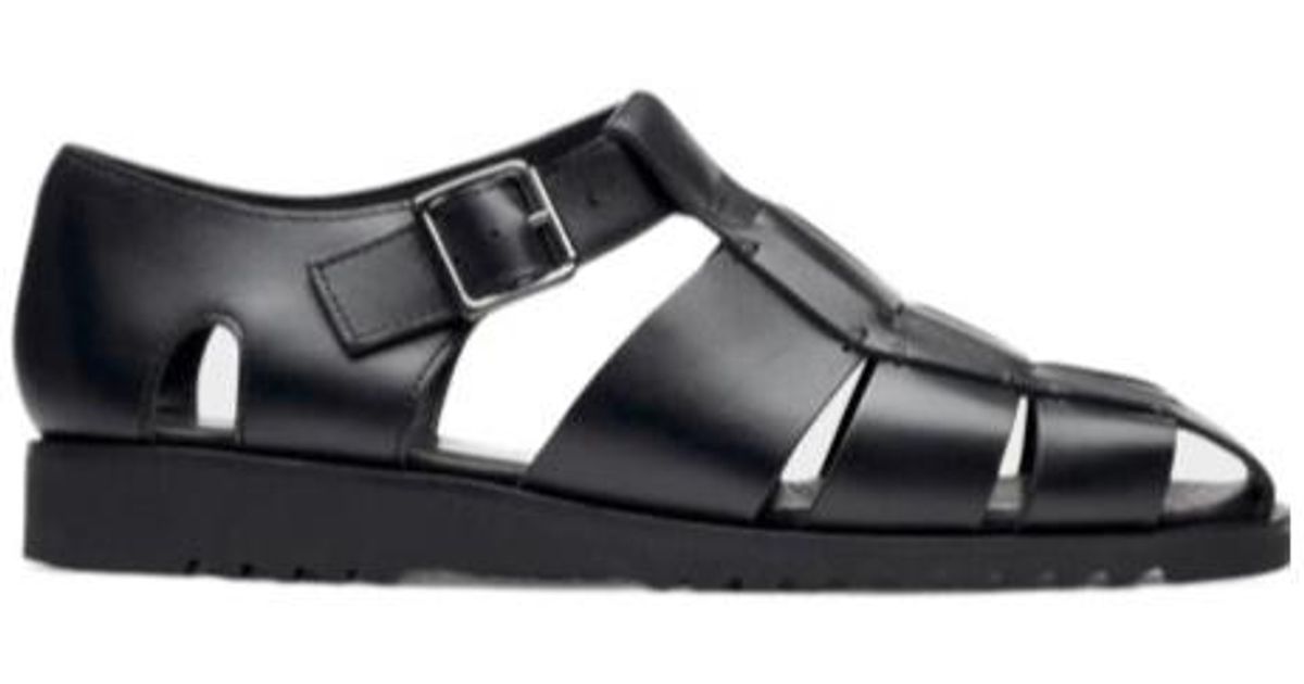 Paraboot Hollowed-Out Flat Sandals in Black for Men | Lyst